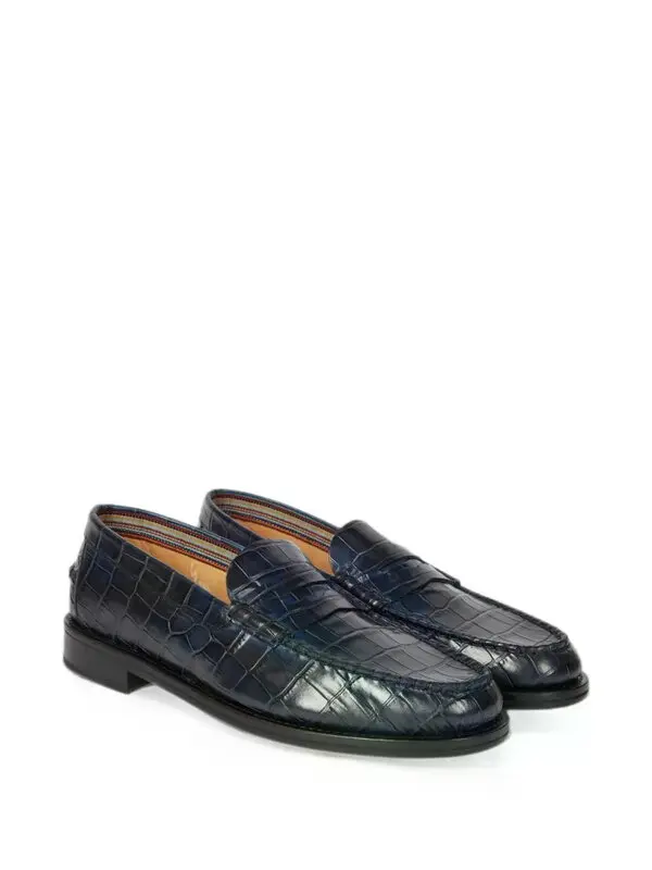 Paul Smith Navy Croc-emboss 'rialto' Loafers