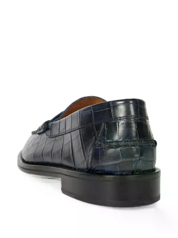 Paul Smith Navy Croc-emboss 'rialto' Loafers
