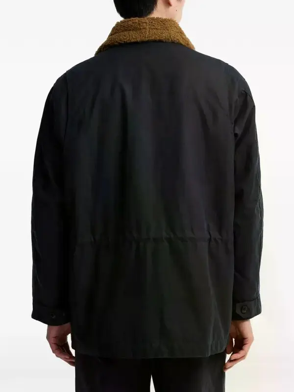 Barbour Faux Shearling Collar Single Breasted Coat