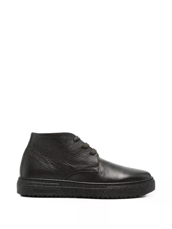 Corneliani Grainy Leather Lace-up Boots - Black