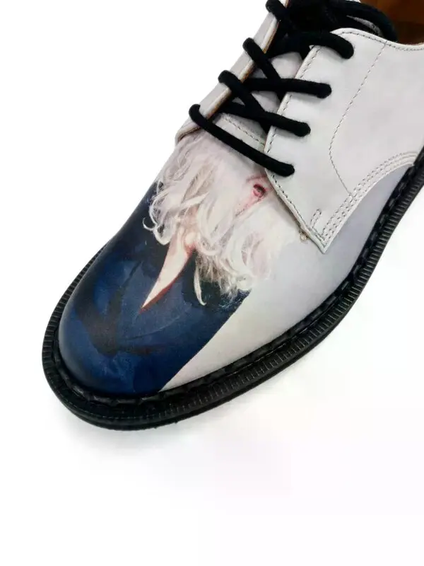 Undercover Graphic Print Leather Derby Shoes