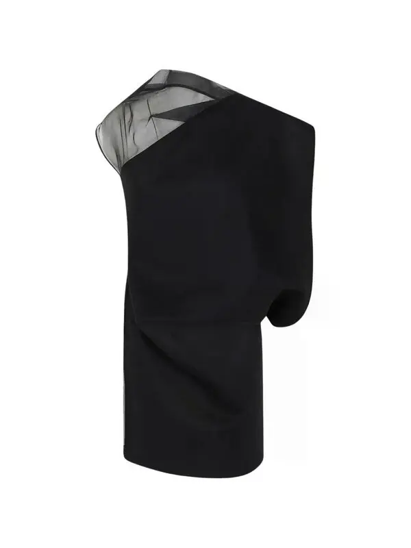 Sportmax Asymmetric-neck Midi Dress - Black