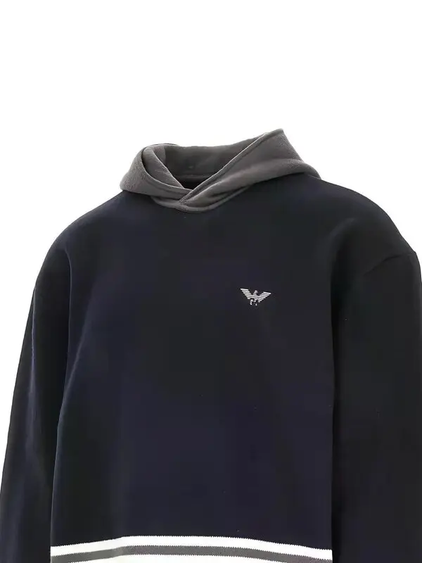 Emporio Armani Striped Hoodie - Blue