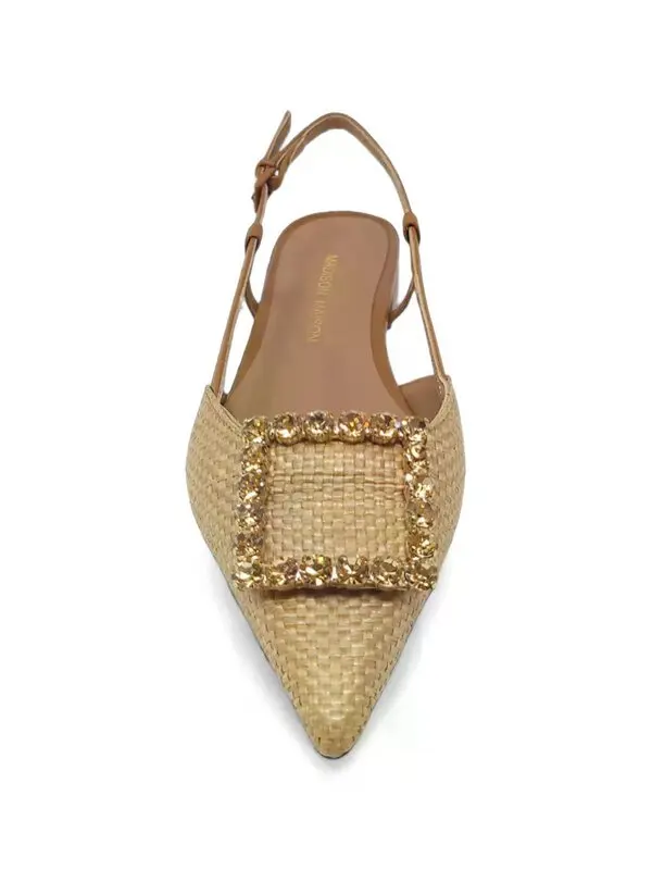 MADISON MAISON Lavanda Crystal-embellished Slingback Flat Pumps