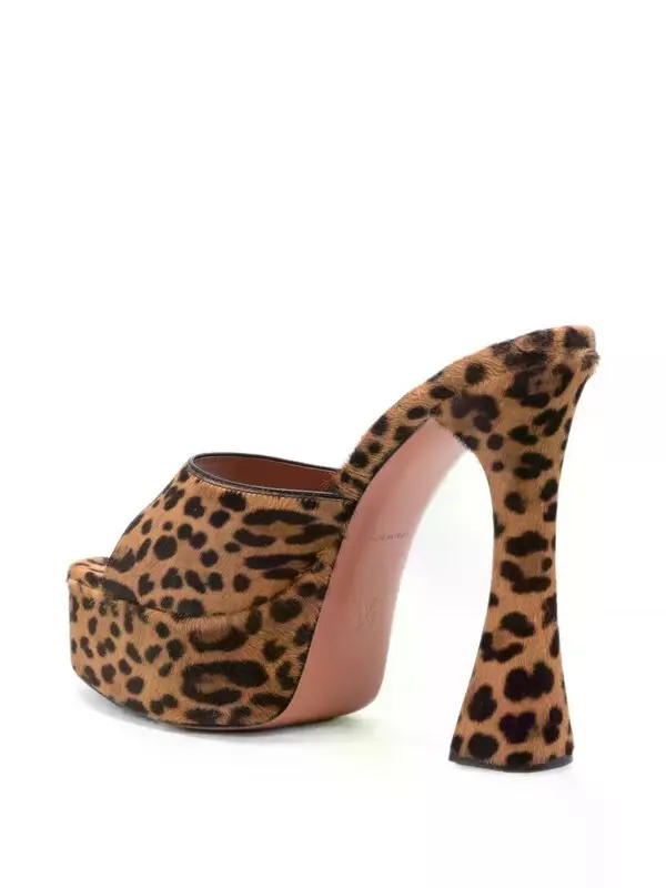 Amina Muaddi Dalida Leopard-print Platform Mules