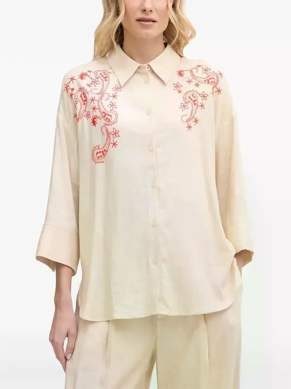 MOS MOSH Audri Paisley-embroidered Shirt - Neutrals
