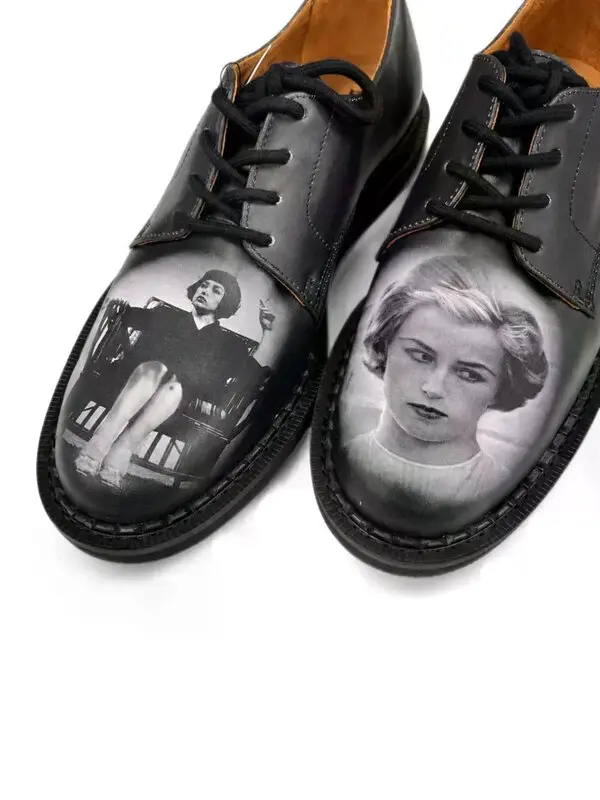 Undercover Graphic Print Leather Derby Shoes