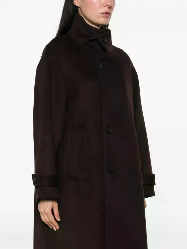 NICHOLSON & NICHOLSON Button-up Funnel-neck Coat
