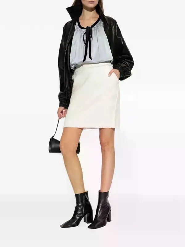 FORTE_FORTE Tie-neck Silk Satin Top