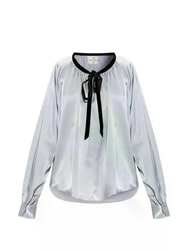 FORTE_FORTE Tie-neck Silk Satin Top