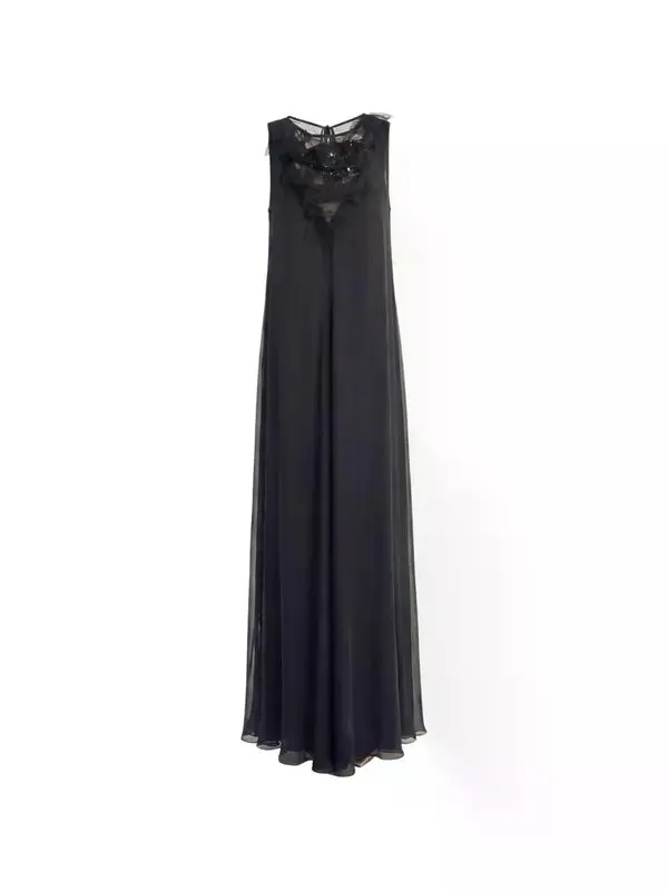 IRINA SCHROTTER Seraphine Ruffled Sequin-embellished Maxi Dress - Black