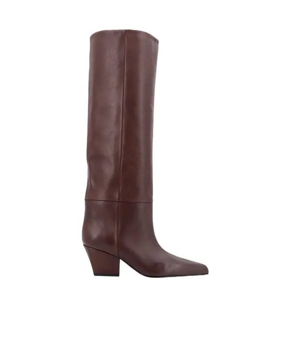 Paris Texas Pointed Toe Block Heel Boots - Red