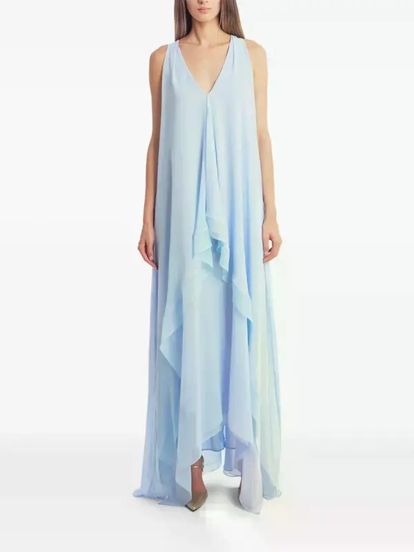 IRINA SCHROTTER Liko Ruffled Asymmetric Midi Dress
