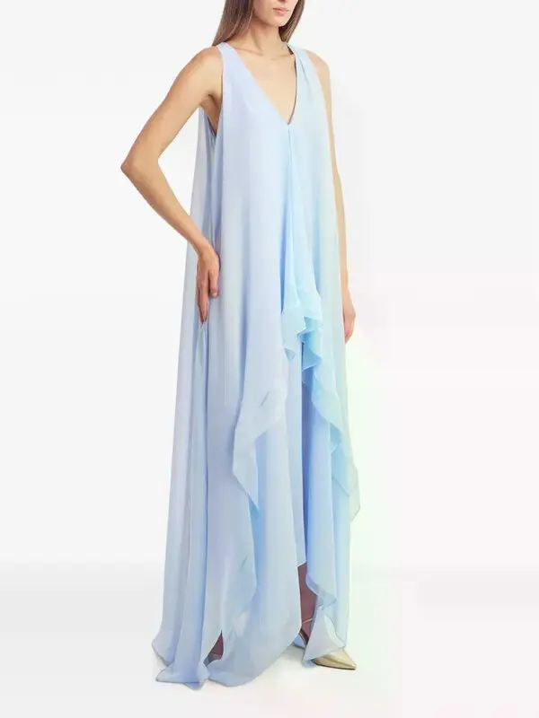 IRINA SCHROTTER Liko Ruffled Asymmetric Midi Dress