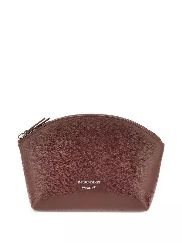 Emporio Armani Grained Leather Pouch - Red