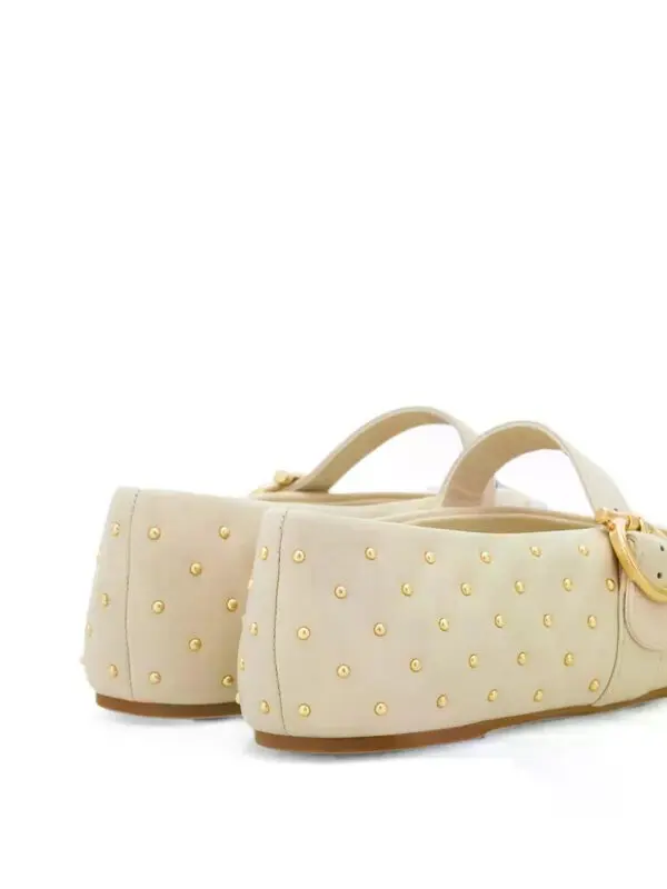FERRAGAMO Studded Gancini Buckle Ballet Flats
