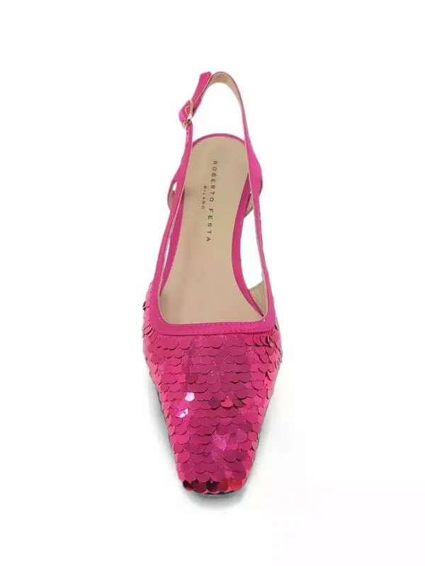 MADISON MAISON Sequin-embellished Slingback Pumps