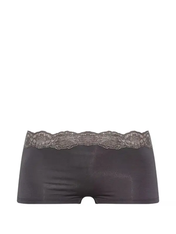 Hanro Lace-trimmed Boxer Shorts - Grey