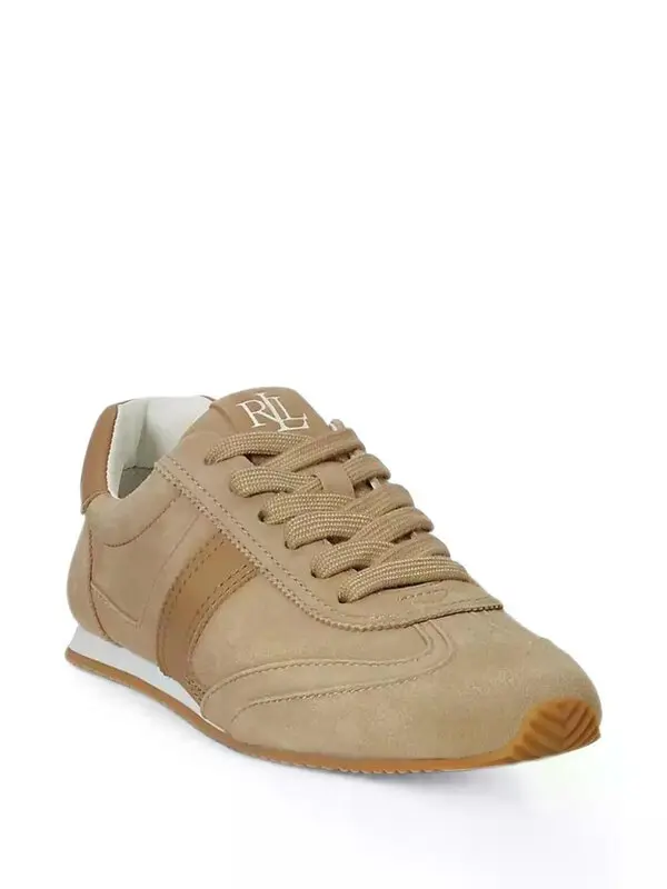 Ralph Lauren Dani Logo-embroidered Panelled Sneakers - Neutrals