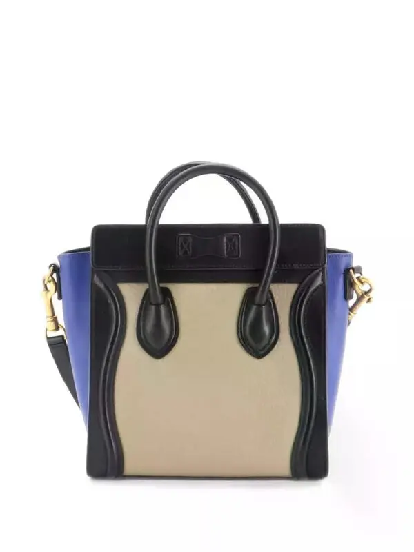 Celine Tricolor Leather Nano Luggage Crossbody Bag - Black