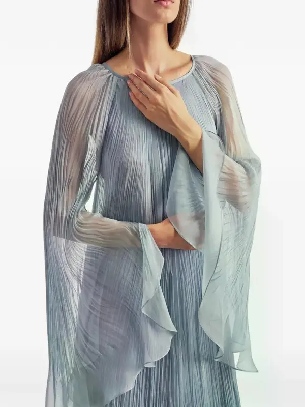 IRINA SCHROTTER Silvya Pleated Silk Maxi Dress