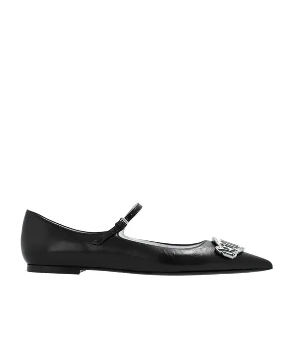 Dsquared2 Gothic Pointed-toe Ballet Flats - Black