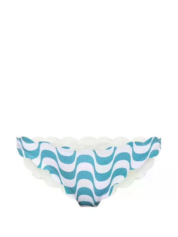 Marysia Antibes Scalloped-edge Bikini Bottoms - Blue