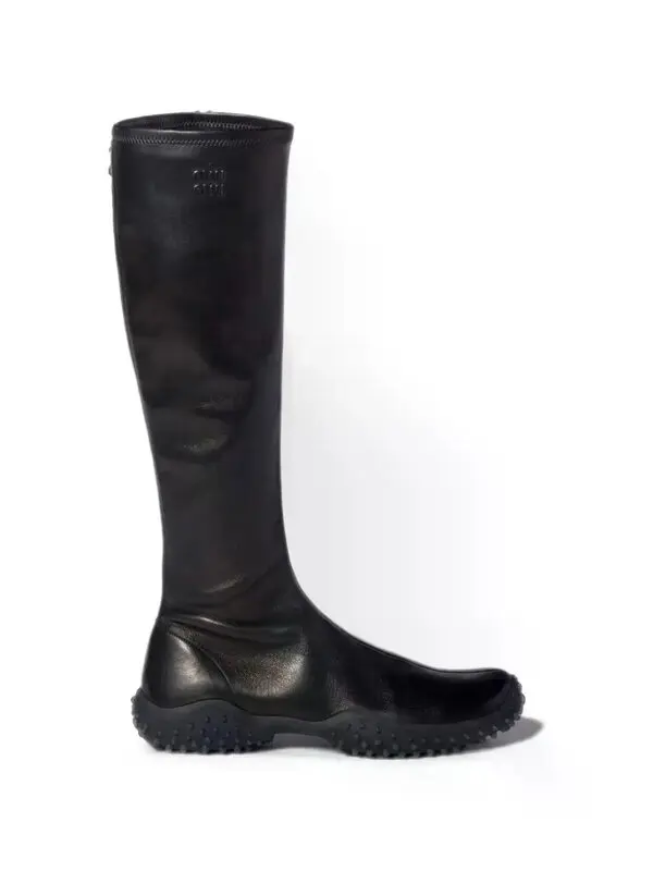 Miu Miu Stretch Nappa Leather Boots - Black