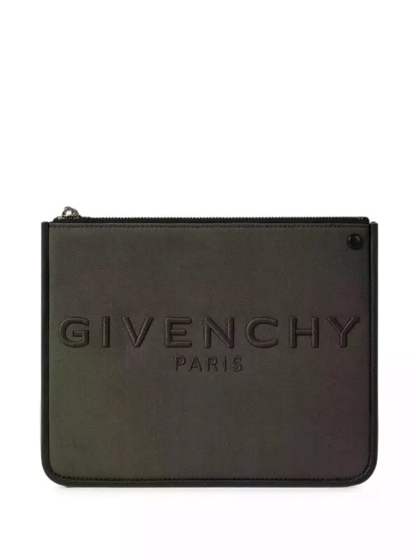 Givenchy Logo Embossed Pouch - Grey