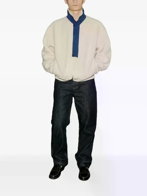 ENTIRE STUDIOS Fleece-texture Quarter-zip Sweater - Neutrals