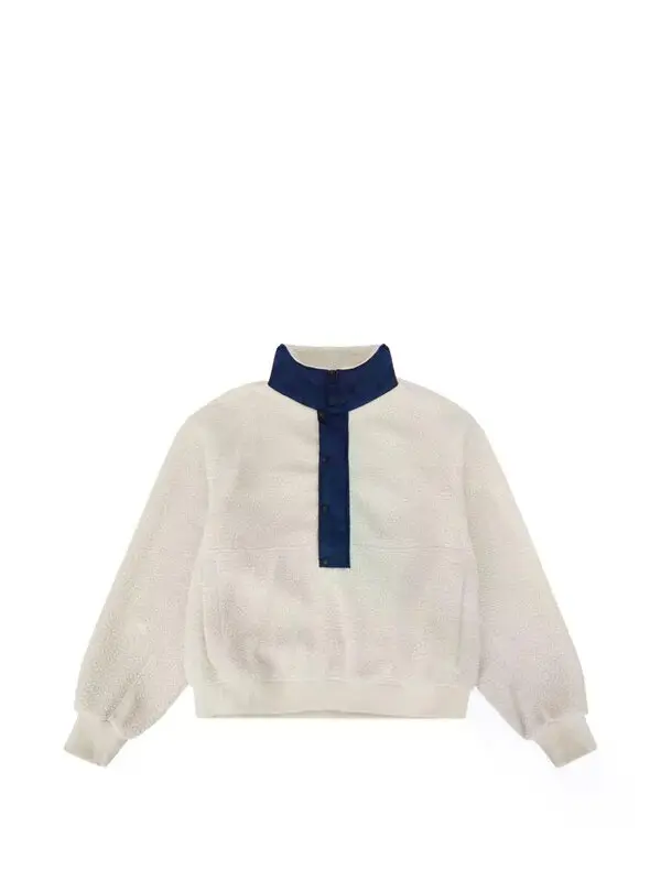ENTIRE STUDIOS Fleece-texture Quarter-zip Sweater - Neutrals