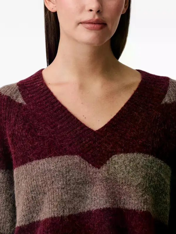 MOS MOSH V-neck Striped Sweater