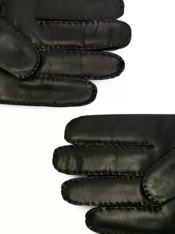 Corneliani Logo-plaque Leather Gloves