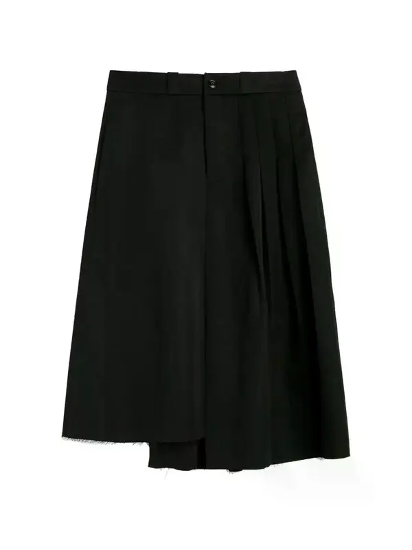 Our Legacy Origami Pleated Asymmetric Midi Skirt - Black