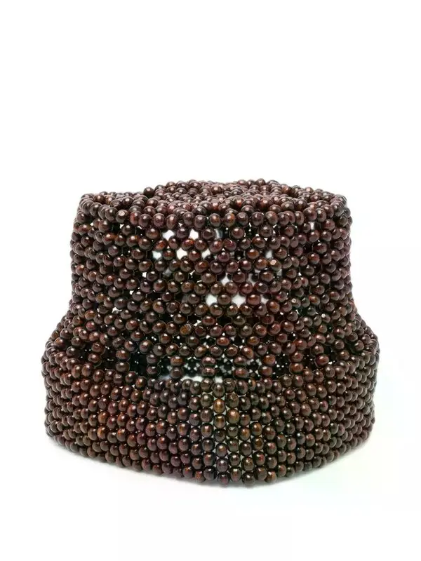 CORDERA Wooden Beads Bucket Hat - Brown