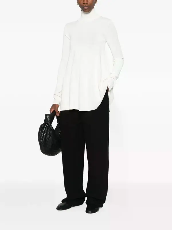 TOTEME Crepe Turtleneck Sweater - Neutrals
