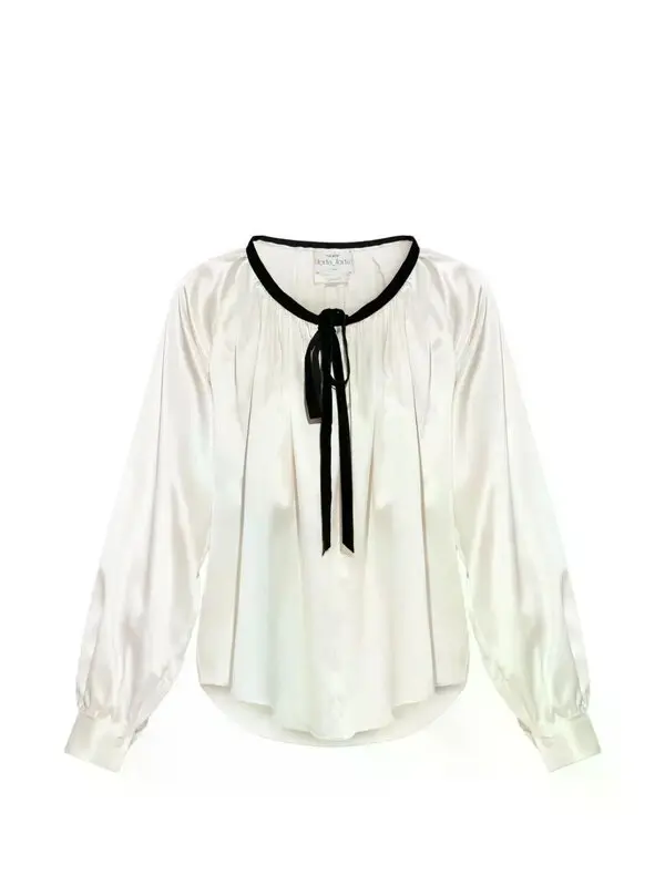 FORTE_FORTE Silk Tie-neck Blouse
