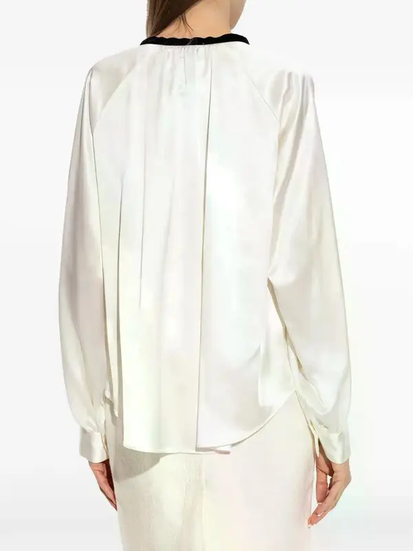 FORTE_FORTE Silk Tie-neck Blouse