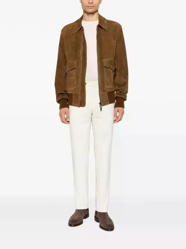 GIORGIO BRATO Suede-finish Zip-up Jacket