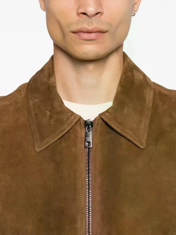GIORGIO BRATO Suede-finish Zip-up Jacket