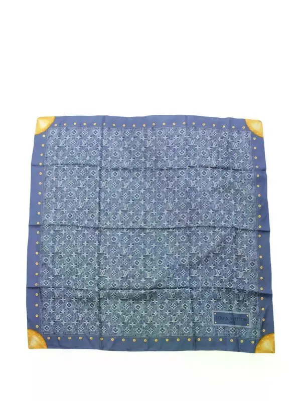 LOUIS VUITTON 2020-2026 Monogram Denim Silk Scarf Scarves