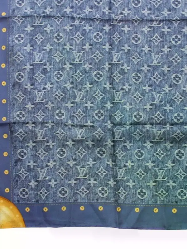 LOUIS VUITTON 2020-2026 Monogram Denim Silk Scarf Scarves