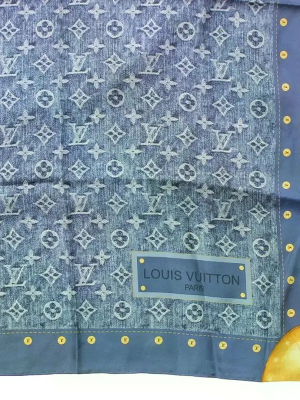 LOUIS VUITTON 2020-2026 Monogram Denim Silk Scarf Scarves