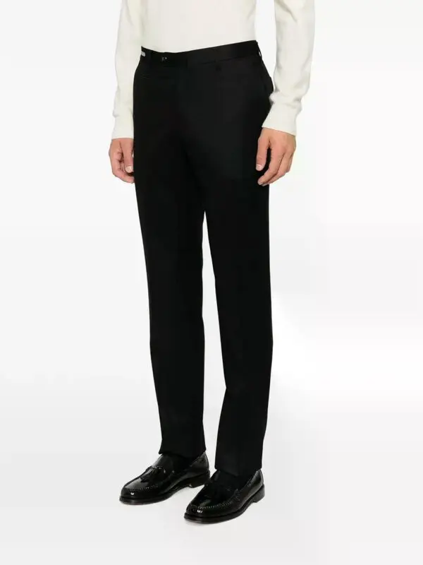 Corneliani Pressed-crease Tailored Trousers - Black