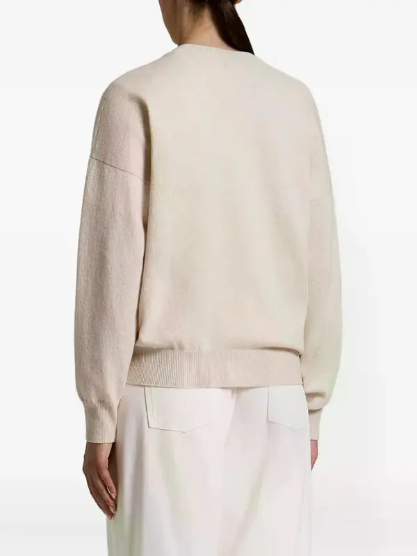 Peserico V-neck Drop-shoulder Sweater - Neutrals