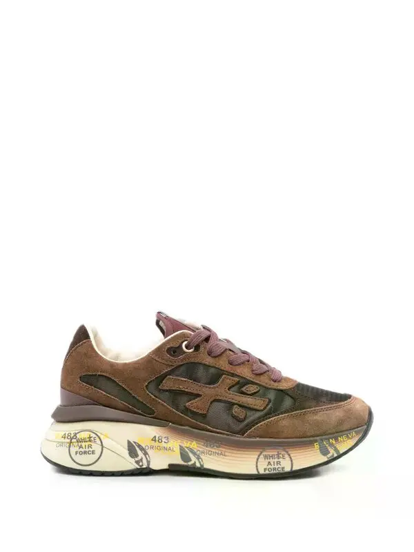 Premiata Moe Run Panelled Leather Sneakers - Brown