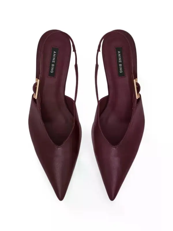 ANINE BING Nelly Slingbacks Buckle Fig