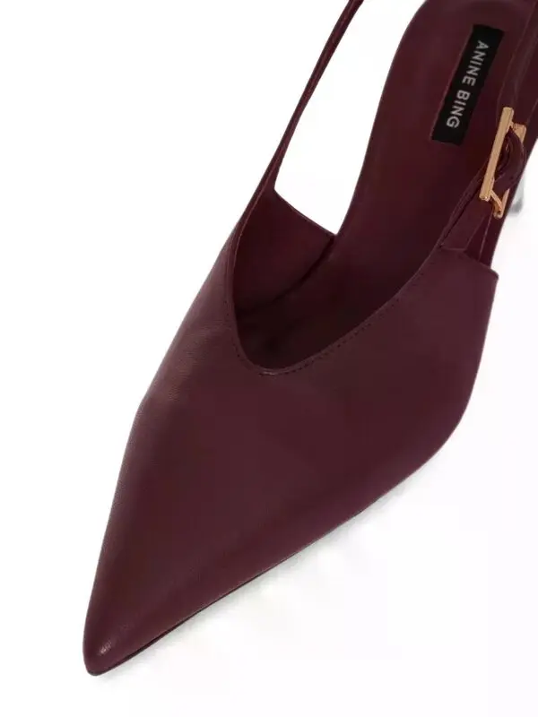 ANINE BING Nelly Slingbacks Buckle Fig