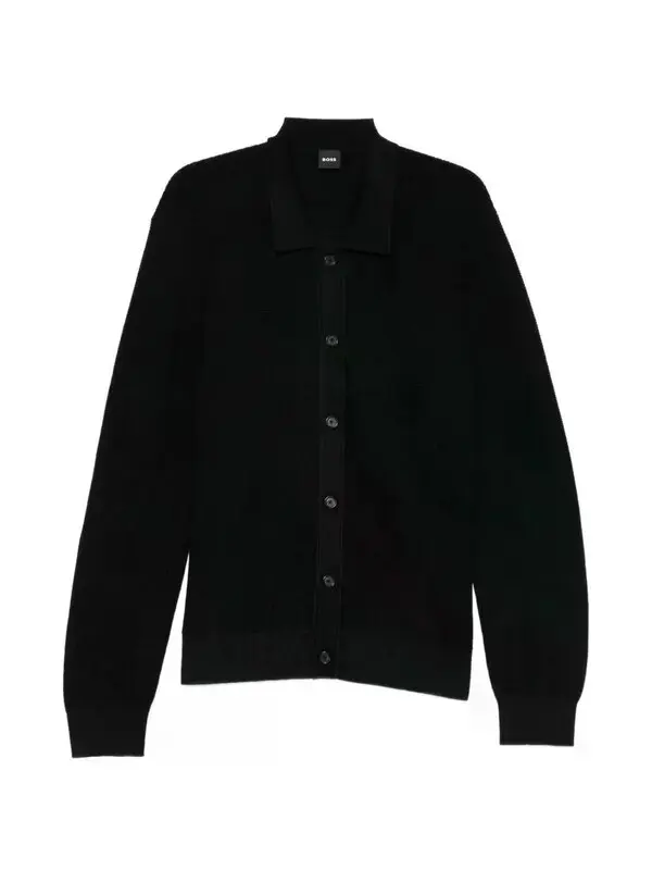 BOSS Logo Patch Knit Cardigan