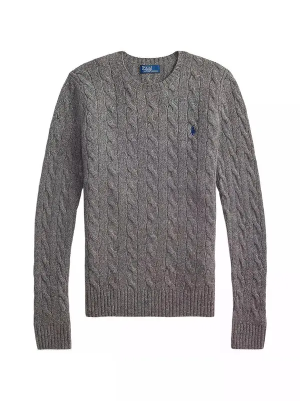Polo Ralph Lauren Cable-knit Embroidered Logo Sweater - Grey